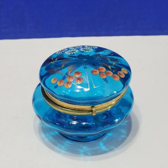 Storage & Organization | Antique Cobalt Blue Jewelry Box Depression ...